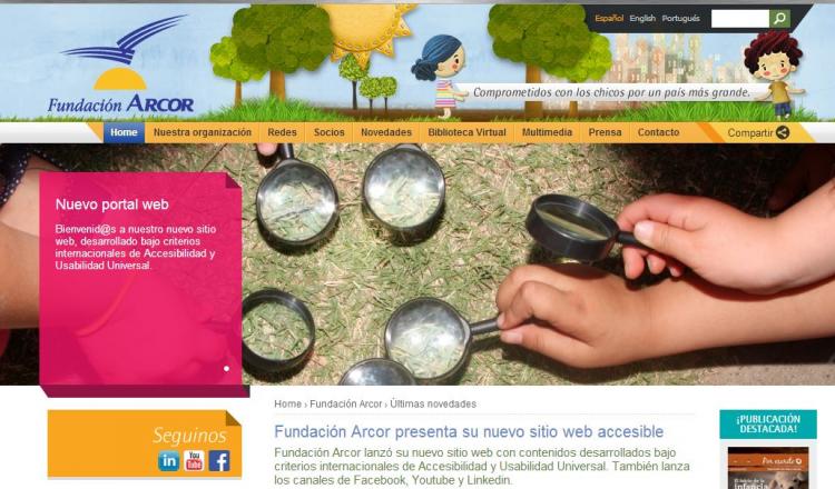Fundación Arcor presenta un sitio web accesible | ComunicarSe
